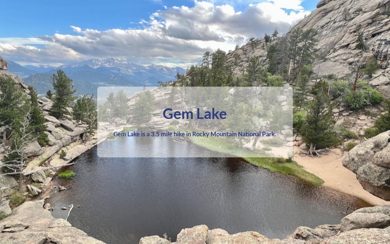 Gem Lake - Rocky Mountain National Park